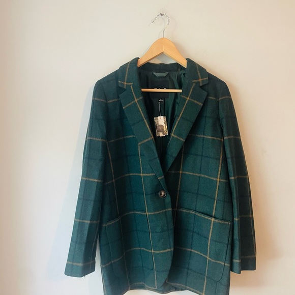 Madewell | Jackets & Coats | Madewell Windowpane Plaid Blazer Nwt ...